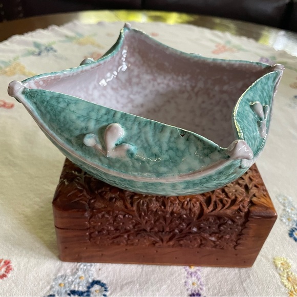 Vintage | Art | Vintage Italian Majolica Style Pinched Corner Candy ...